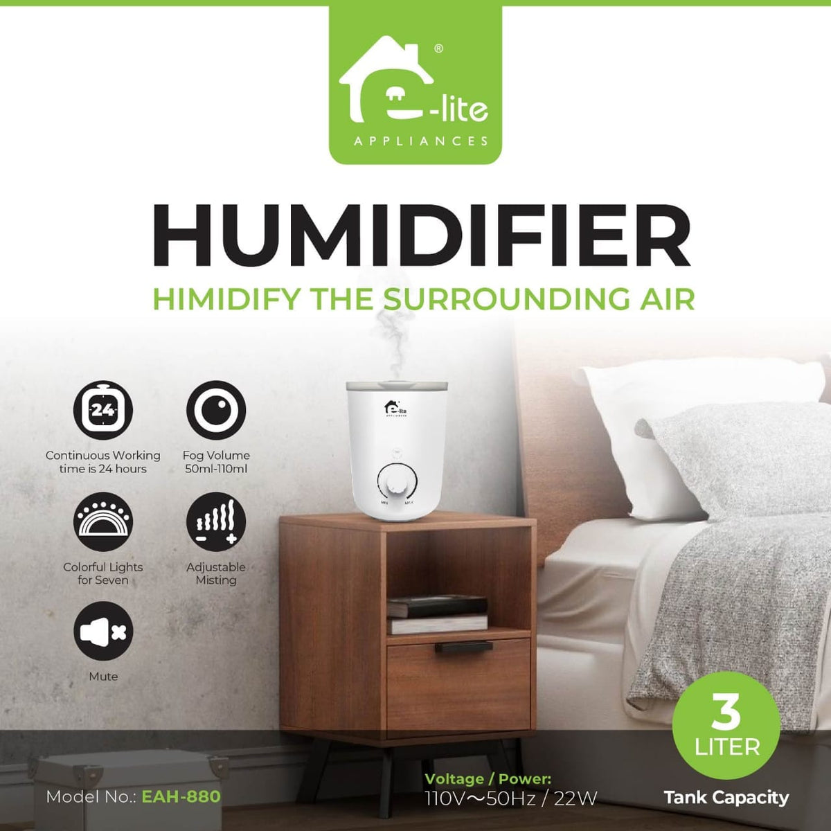 Elite Humidifier EAH - 880 – Elite-Appliances